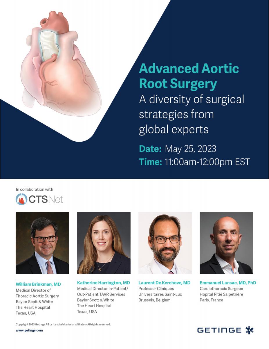 Upcoming Webinar: "Advanced Aortic Root Surgery — A Diversity of Surgical Strategies from Global ...